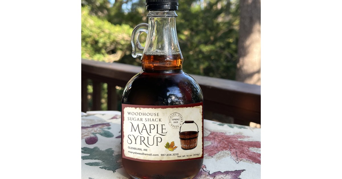 Maple Syrup Sap Bucket Parchment 3" x 2" Label | Zazzle