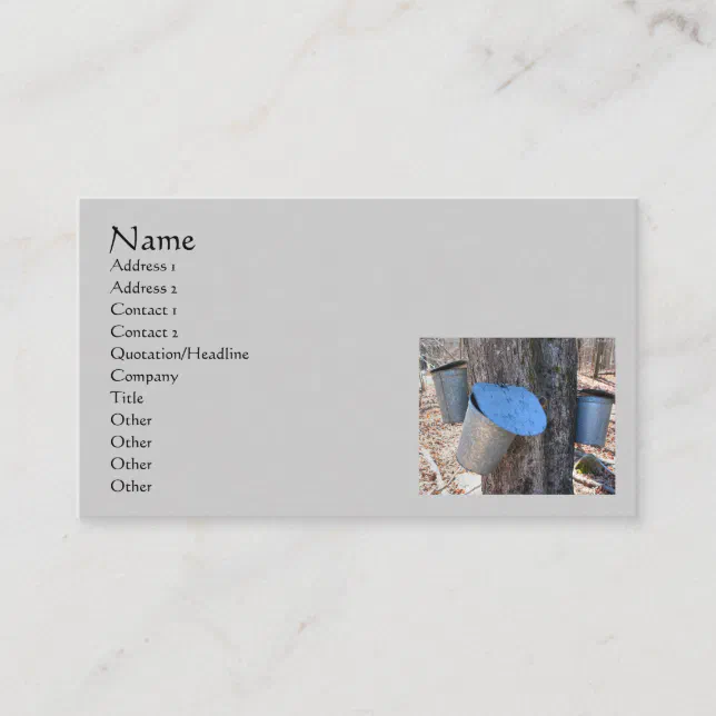 Maple Syrup Sap Buckets Business Card | Zazzle
