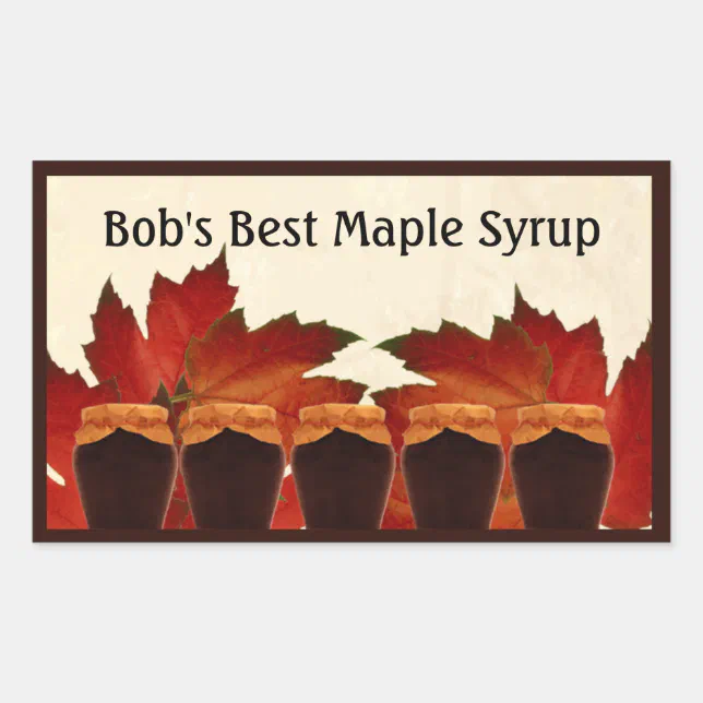 Maple Syrup Sticker Label | Zazzle