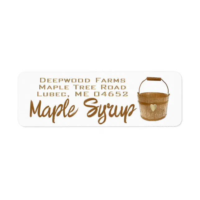 Maple Syrup with Sap Bucket Plastic Jug Label | Zazzle