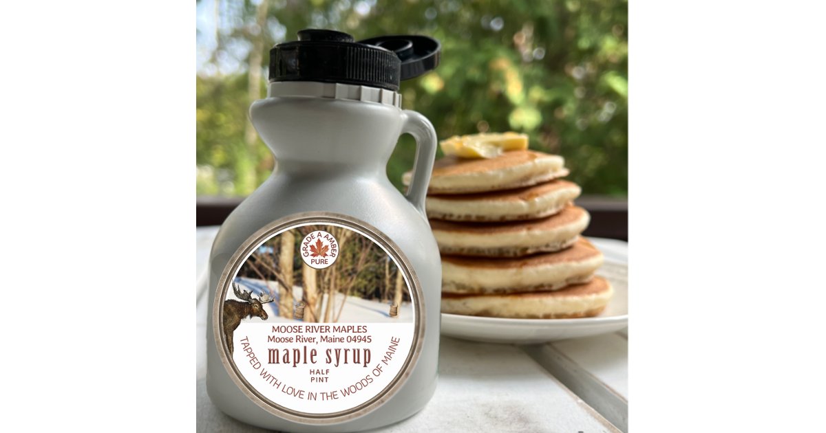 Maple Syrup Woods Moose Bucket Maple Leaf Grunge Classic Round Sticker ...