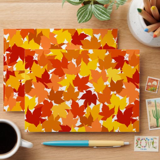 Maple tree autumn leaves envelope | Zazzle