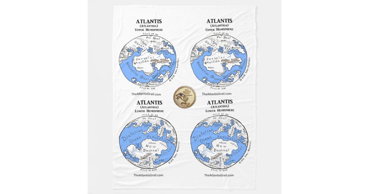 Maps of Atlantis - Fleece Blanket | Zazzle
