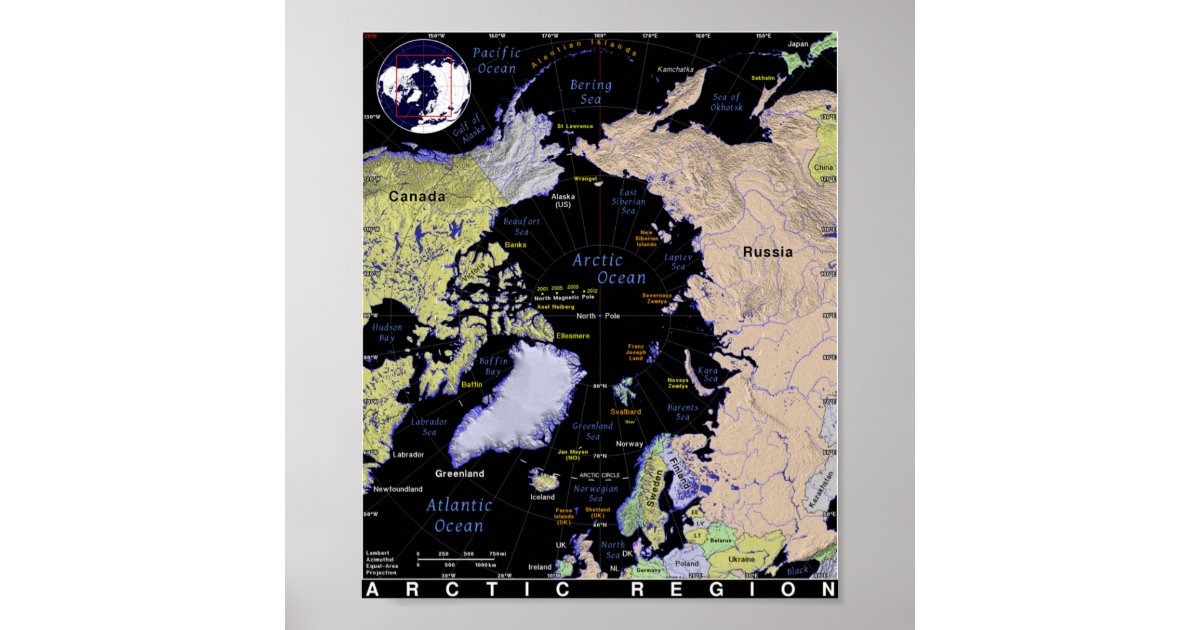 Maps of the Arctic Poster | Zazzle