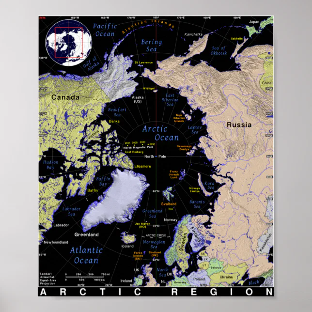 Maps of the Arctic Poster | Zazzle