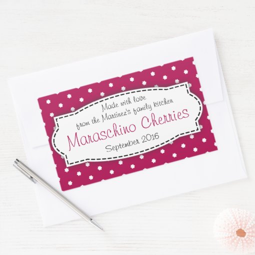 Maraschino cherries red food label sticker | Zazzle