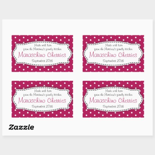 Maraschino cherries red food label sticker | Zazzle