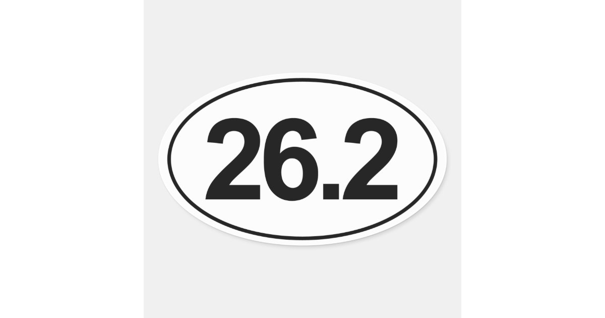 Marathon 26.2 Miles Oval Sticker (White) | Zazzle