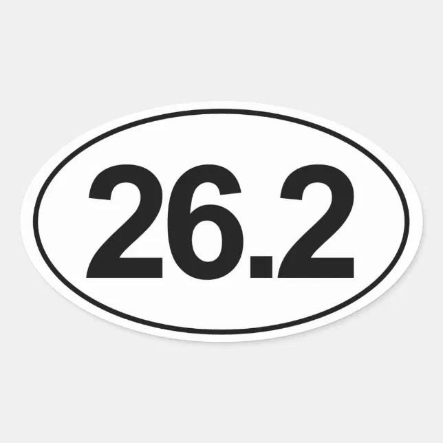 Marathon 26.2 Miles Oval Sticker (White) | Zazzle
