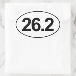 Marathon 26.2 Miles Oval Sticker (White) | Zazzle