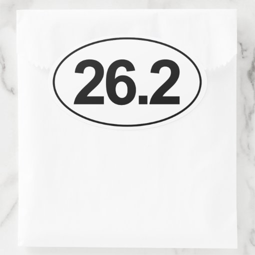 Marathon 26.2 Miles Oval Sticker (White) | Zazzle