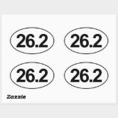 Marathon 26.2 Miles Oval Sticker (White) | Zazzle