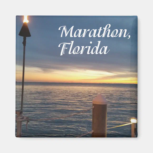 Marathon, Florida Keys with sunset photo Magnet | Zazzle