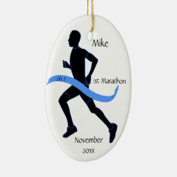 Marathon Runner Ornament - Male | Zazzle
