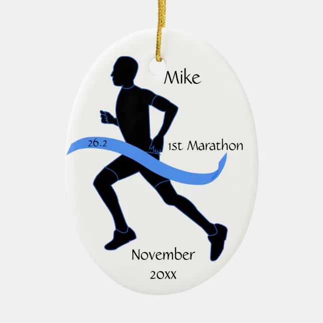 Marathon Runner Ornament - Male | Zazzle