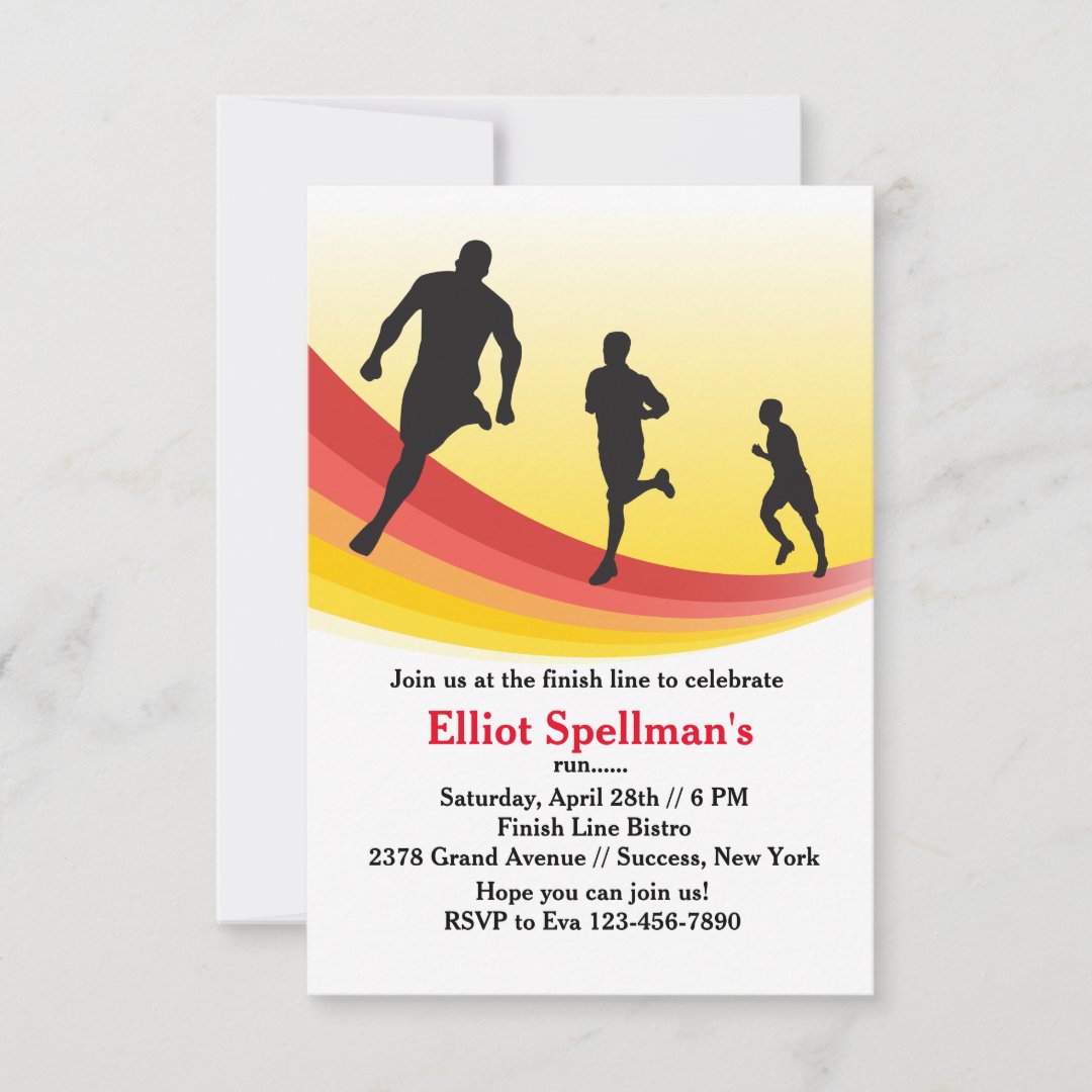 Marathon Runner Party Invitation | Zazzle