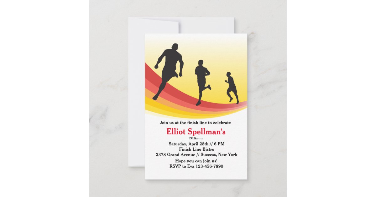 Marathon Runner Party Invitation | Zazzle