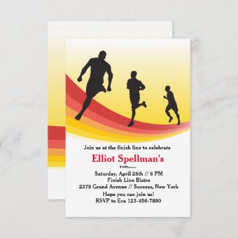 Marathon Runner Party Invitation | Zazzle