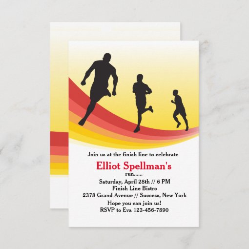Marathon Runner Party Invitation | Zazzle