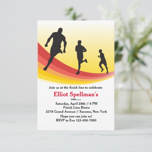 Marathon Runner Party Invitation | Zazzle