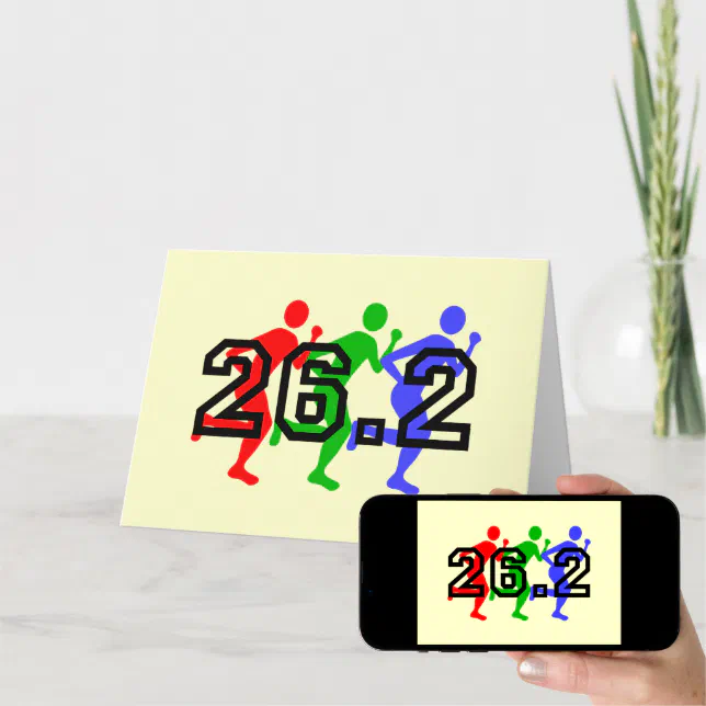 Marathon runners card | Zazzle