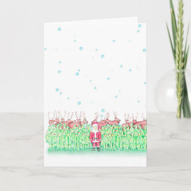 Marathon Santa Christmas Card for Runner | Zazzle