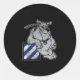 Marauder 3rd Infantry Division Rocky The Bulldog Classic Round Sticker ...