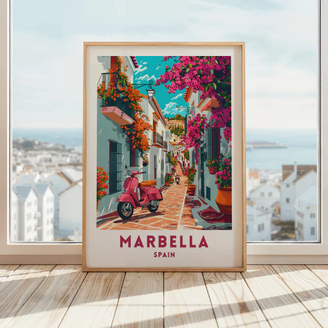 Marbella Spain Travel Print Poster Wall Art | Zazzle