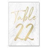 Marble and Gold Script | Table Number Card 22 | Zazzle