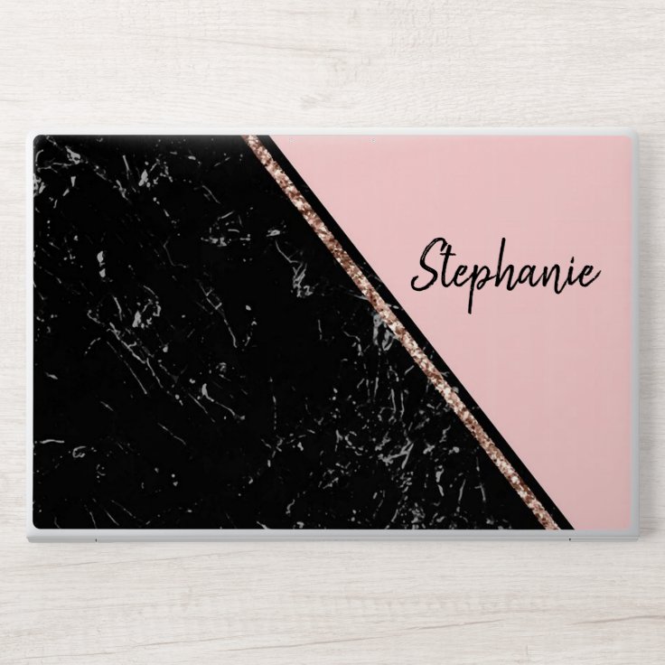 Marble and Pink HP Laptop Skin | Zazzle
