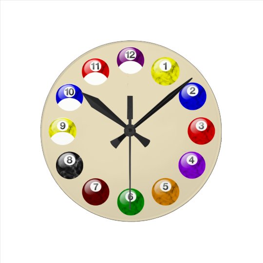 Marble Ball Tan Felt Pool Clock | Zazzle.com