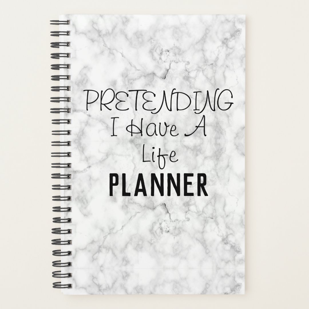 Marble Black & White Funny Planner | Zazzle