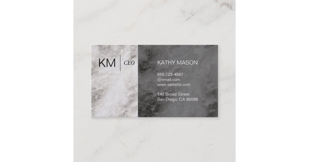 Marble Color Block Business Card | Zazzle