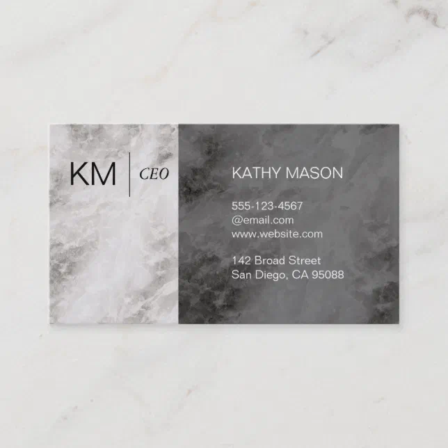 Marble Color Block Business Card | Zazzle