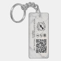 Marble Custom Logo QR Social Marketing Notary Keychain | Zazzle
