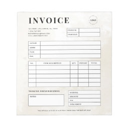 Marble Custom Logo Small Business Invoice Receipt Notepad | Zazzle