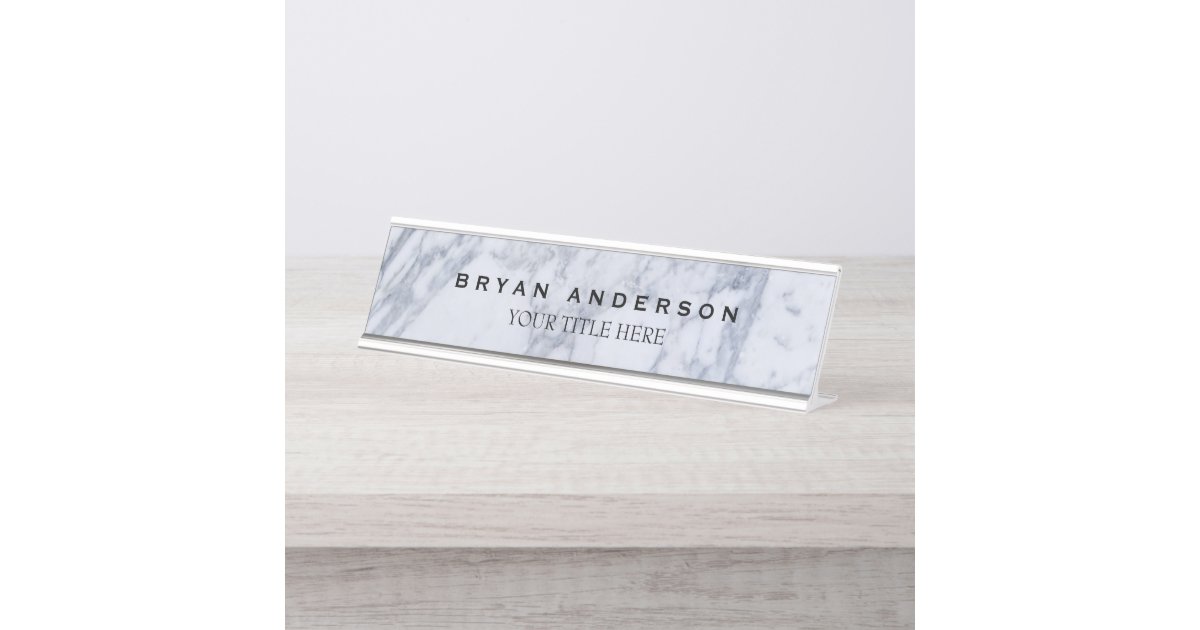 Marble Desk Name Plate | Zazzle