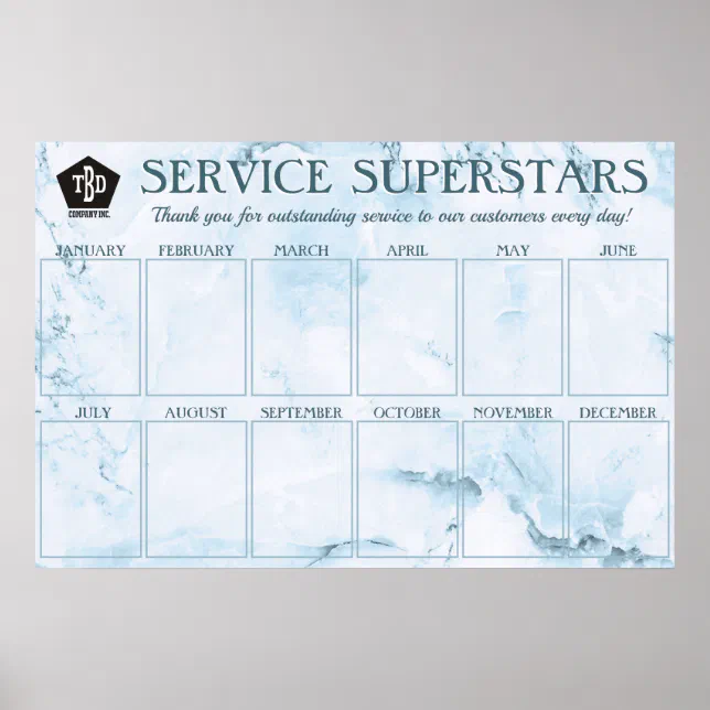 Marble employee of the month top performer photo poster | Zazzle