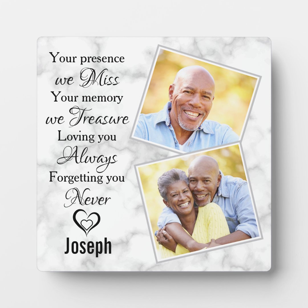 Marble Family Photo Sympathy Memorials Keepsake Plaque | Zazzle