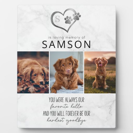 Marble Favorite Hello Hardest Goodbye Memorial Plaque | Zazzle
