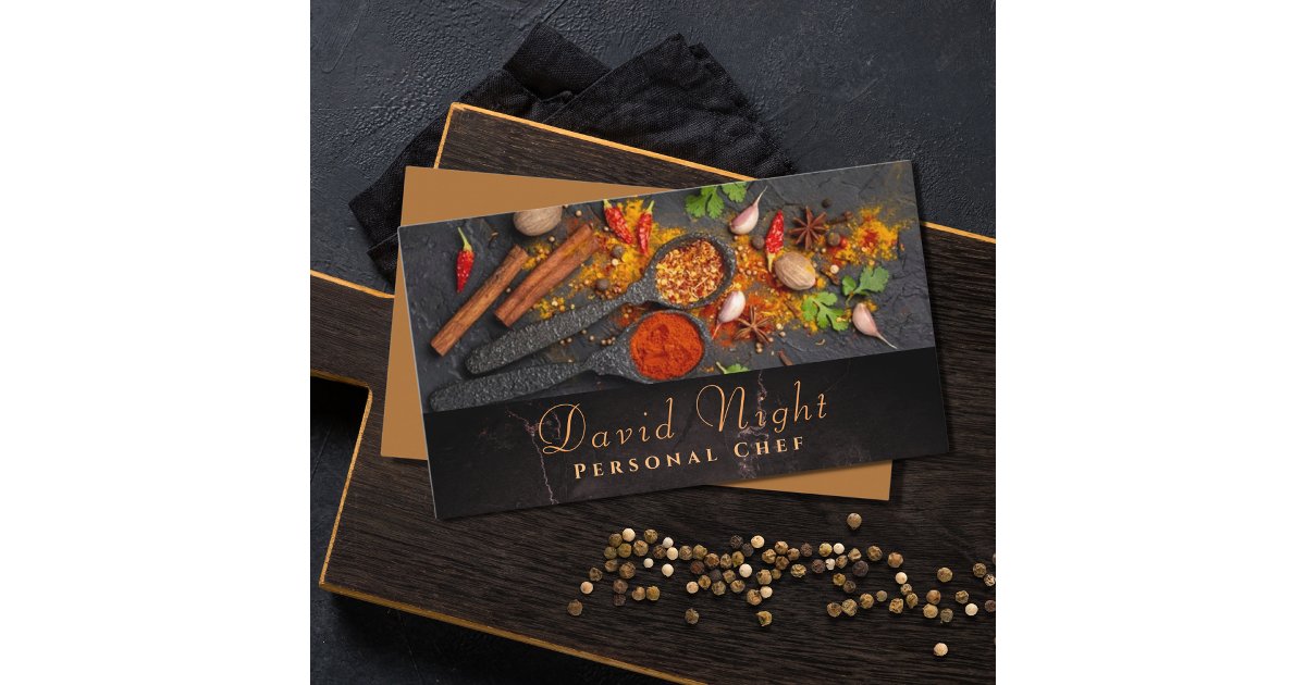 Marble Food Design Personal Chef Catering Business Card | Zazzle