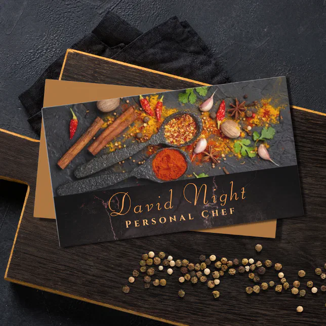 Marble Food Design Personal Chef Catering Business Card | Zazzle