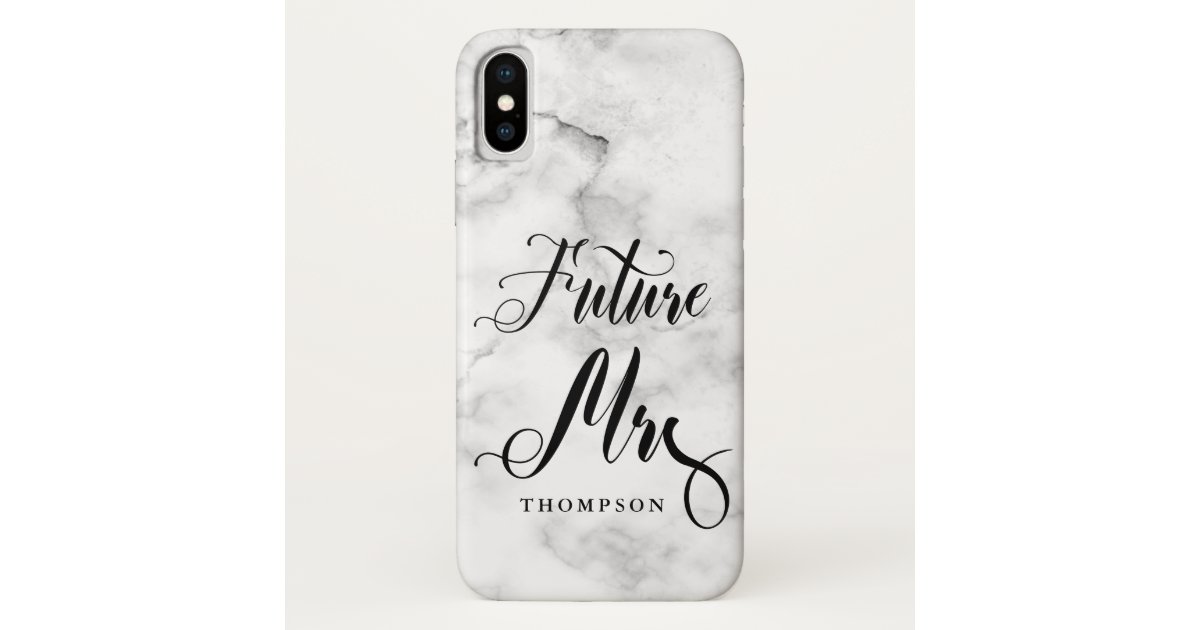 Marble Future Mrs Script Calligraphy Bride to be Case-Mate iPhone Case ...