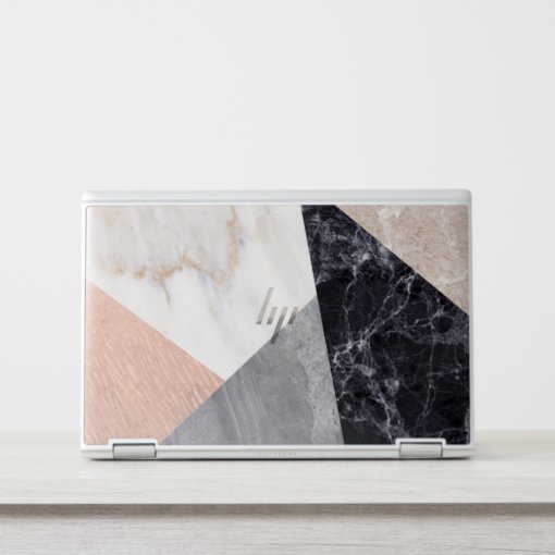 Marble Geometric Pattern HP Laptop Skin | Zazzle