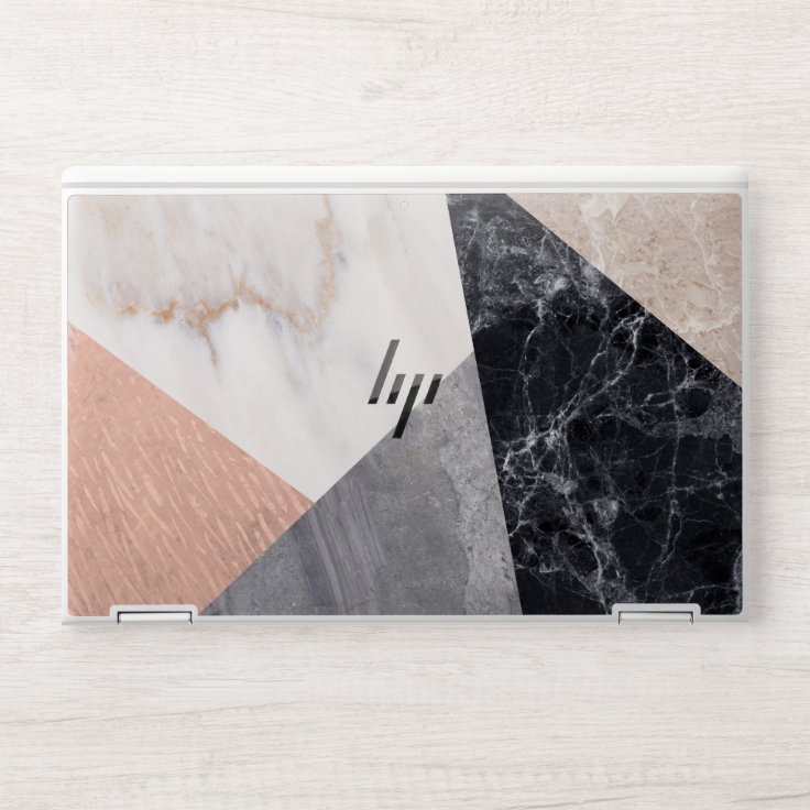 Marble Geometric Pattern HP Laptop Skin | Zazzle