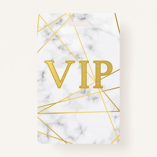 Marble Gold Birthday VIP Pass Badge Invitation | Zazzle