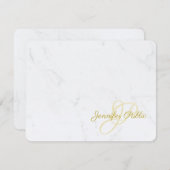 Marble Gold Calligraphed Script Name Modern Trendy Note Card | Zazzle