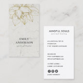 MARBLE GOLD LOTUS SIMPLE REIKI SPIRITUAL HEALER BUSINESS CARD | Zazzle