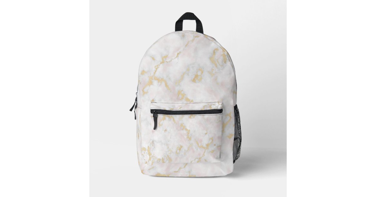Marble Gold print backpack bookbag | Zazzle