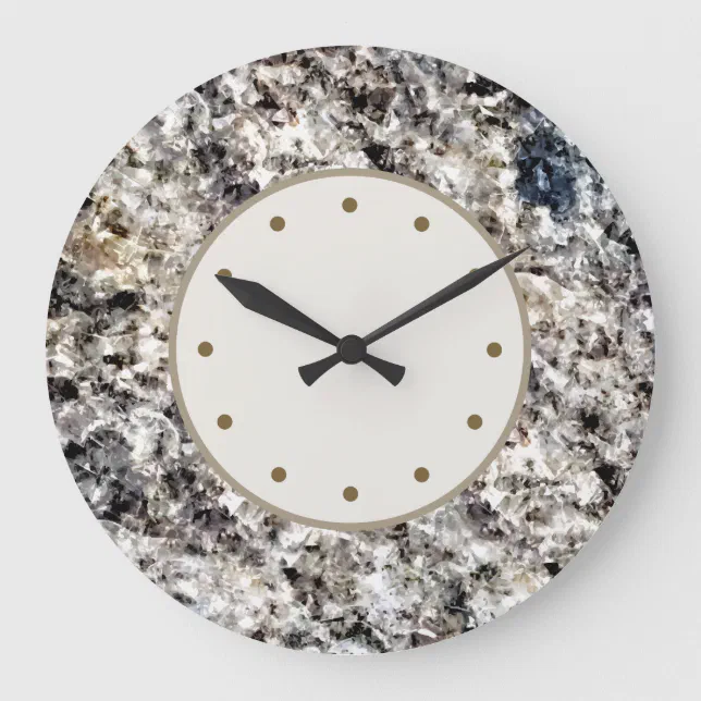Marble Granite Art Home Decor Large Clock | Zazzle